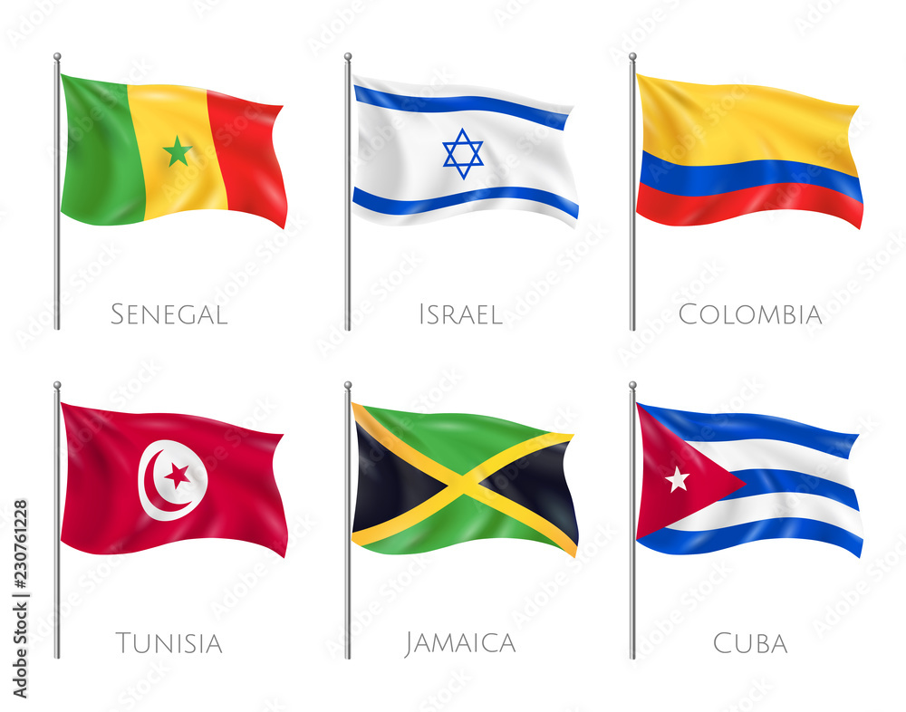 Country Flags Realistic Set Stock Vector | Adobe Stock