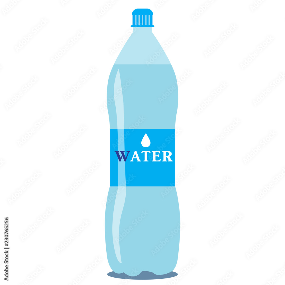 Vector 1 litre bottle of pure water on a white background Stock Vector ...