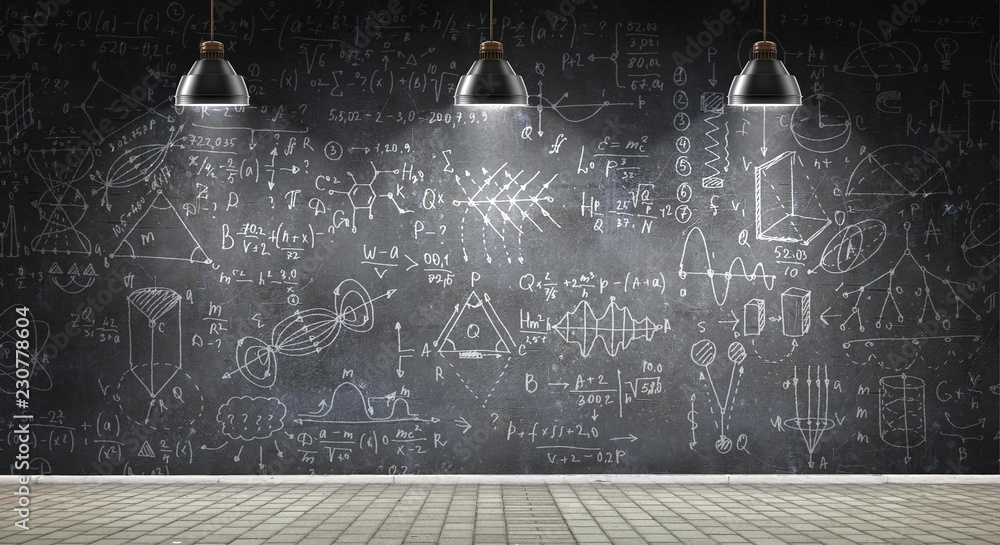 Chalkboard with formulas Stock Illustration | Adobe Stock