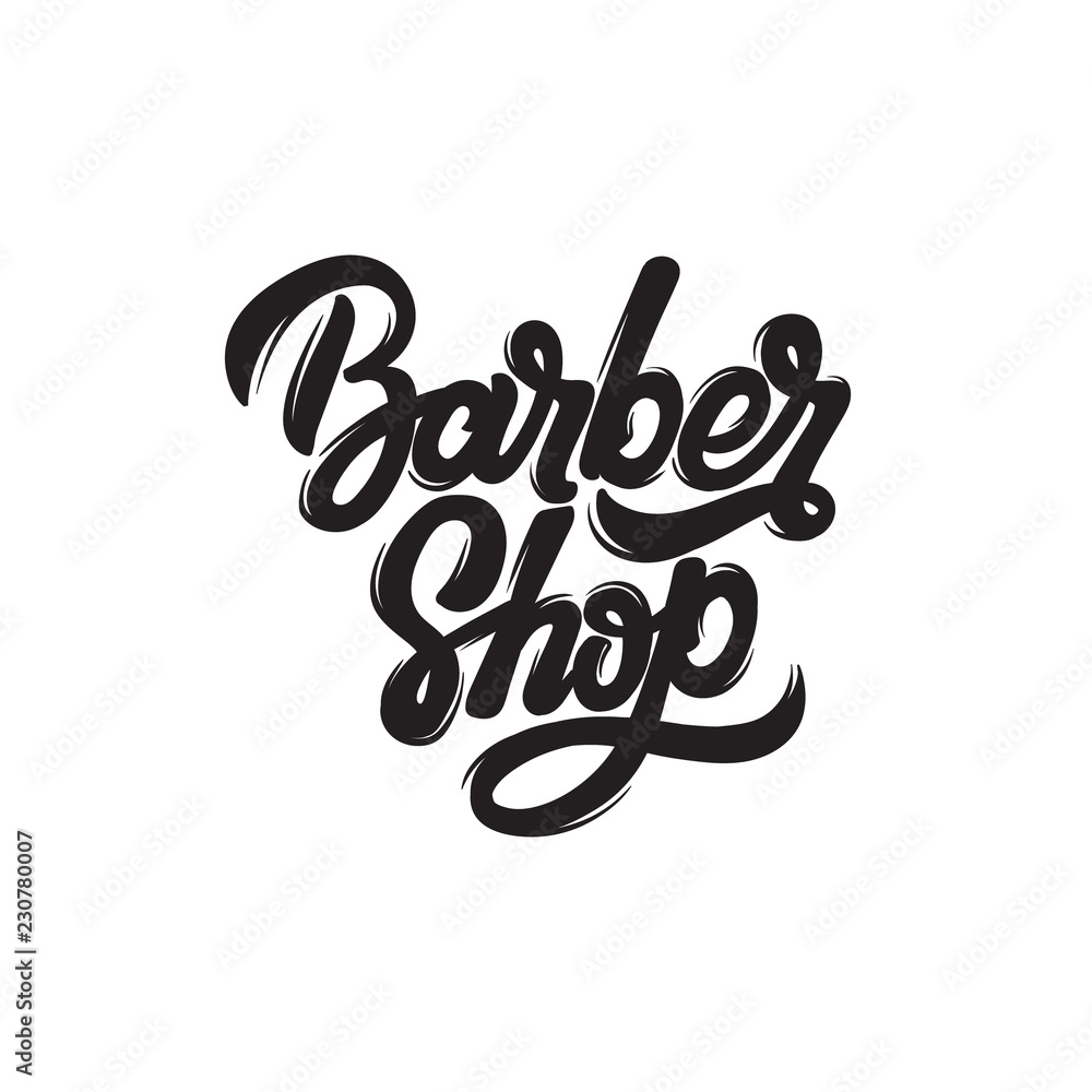 Barber shop. Vector handwritten lettering. Template for card, poster ...