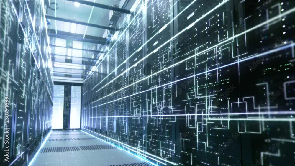 Cinemagraphic Concept of: Activation of Data Center. Animated ...
