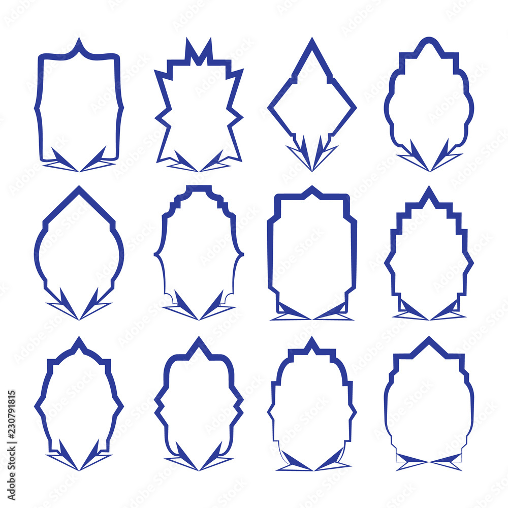 Frames of different geometric shapes. Vector illustration. Stock Vector ...