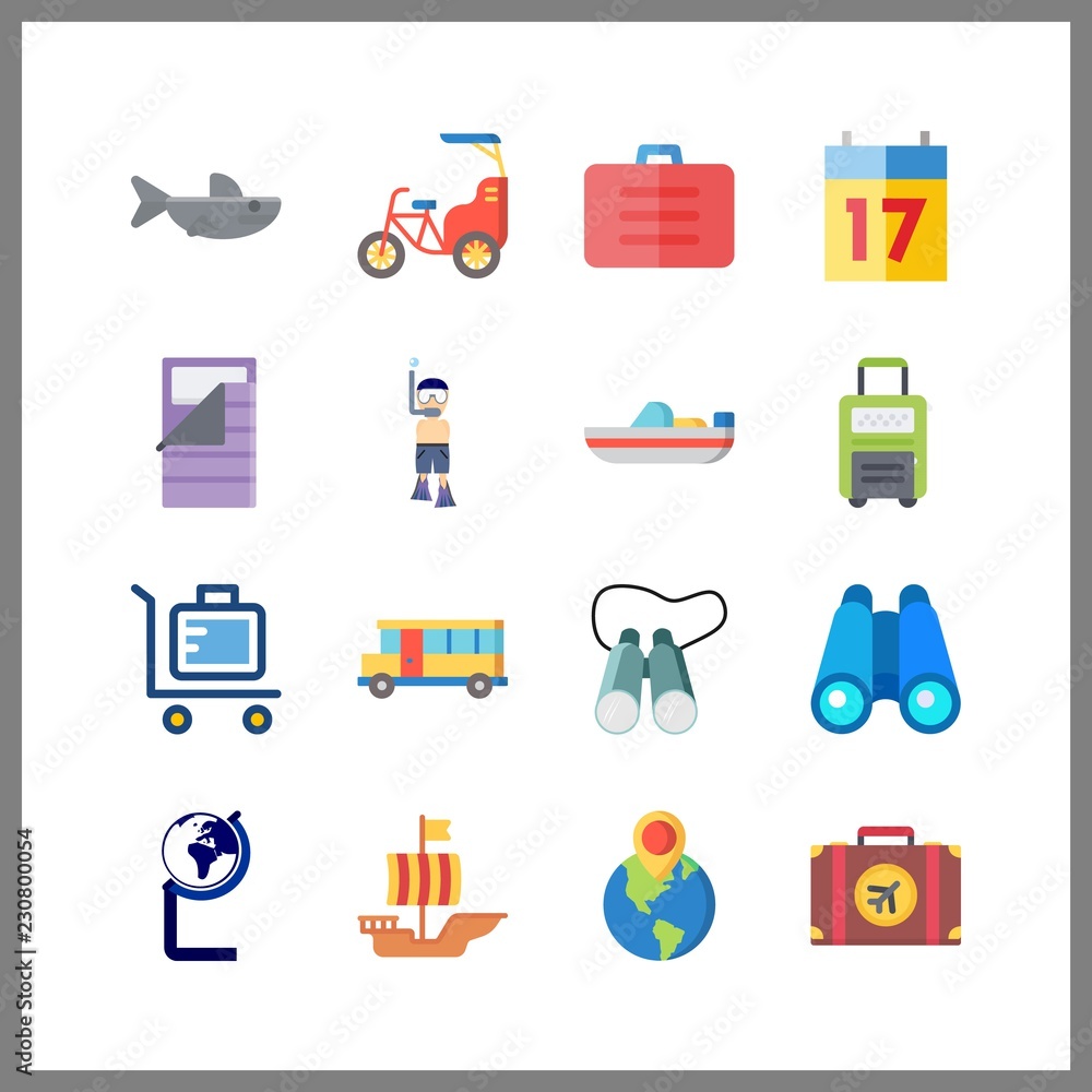 adventure icon. sailing boat and seventeen vector icons in adventure ...