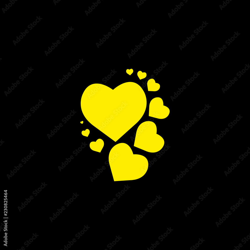 Yellow And Black Hearts