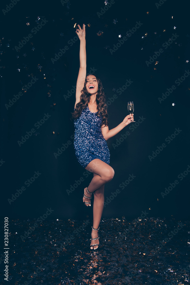 Vertical full length body size of diva nice cheerful glad succes Stock ...