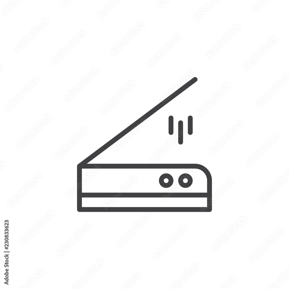 Document scanner outline icon. linear style sign for mobile concept and ...