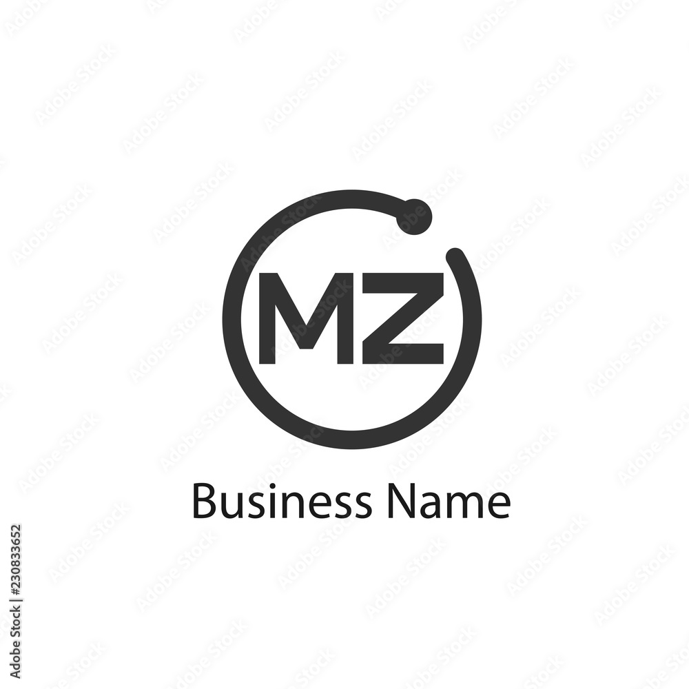 Initial Letter MZ Logo Template Design Stock Vector | Adobe Stock