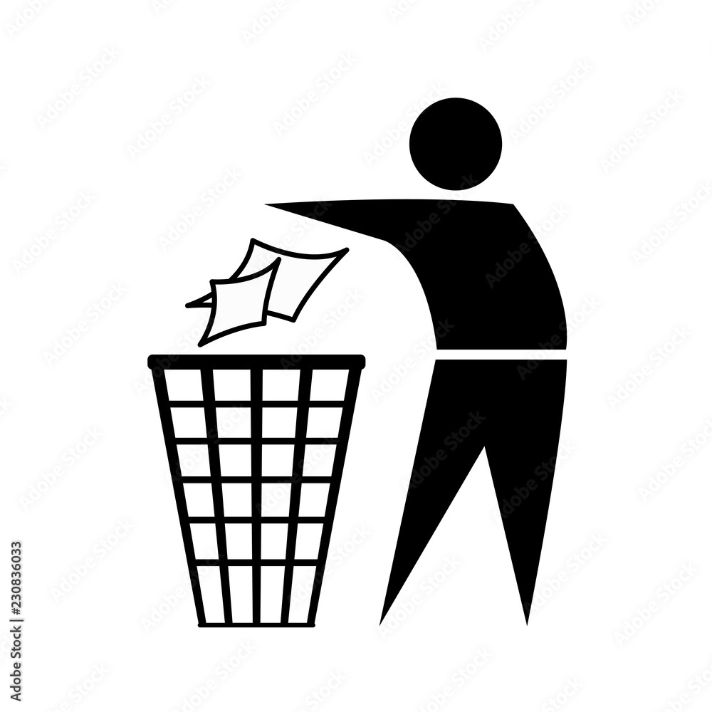 Recycling sign icon , Do not litter sign , Trash can garbage Stock ...