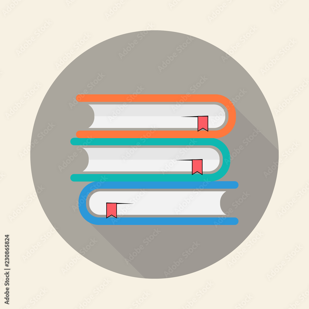 Flat book icon. Book Icon in trendy flat style isolated on background. Education symbol for your ...