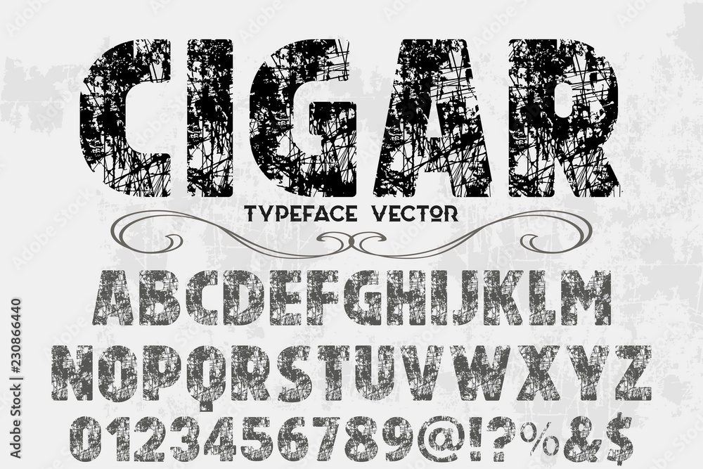 font handcrafted typeface vector vintage named vintage cigar font ...