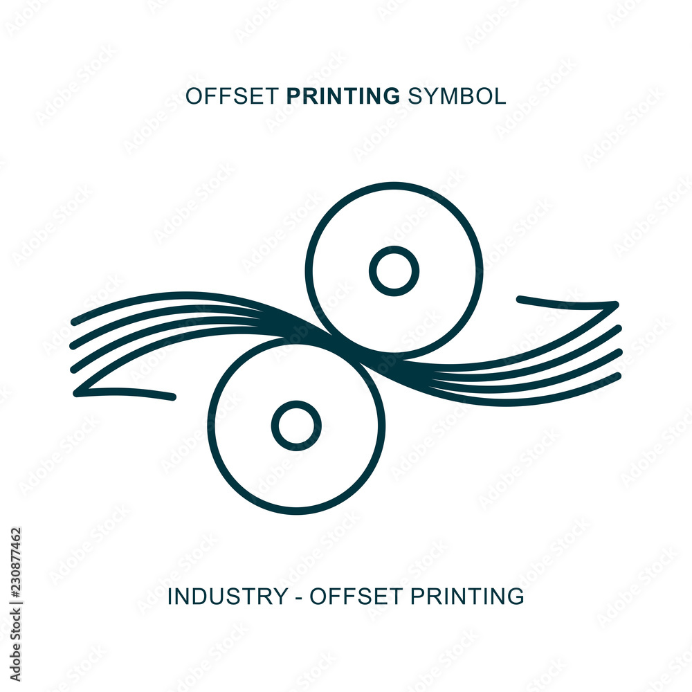 Offset printing symbol for graphic industry. Stock Vector | Adobe Stock