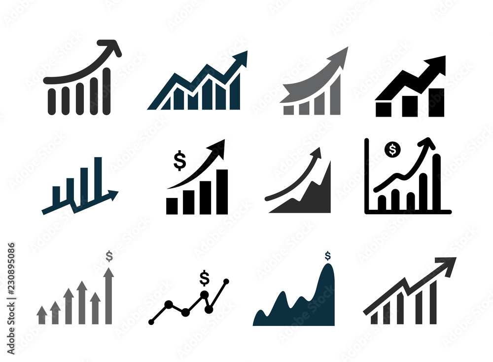 Set of Profits icon. Profits transparency logo concept. Vector ...