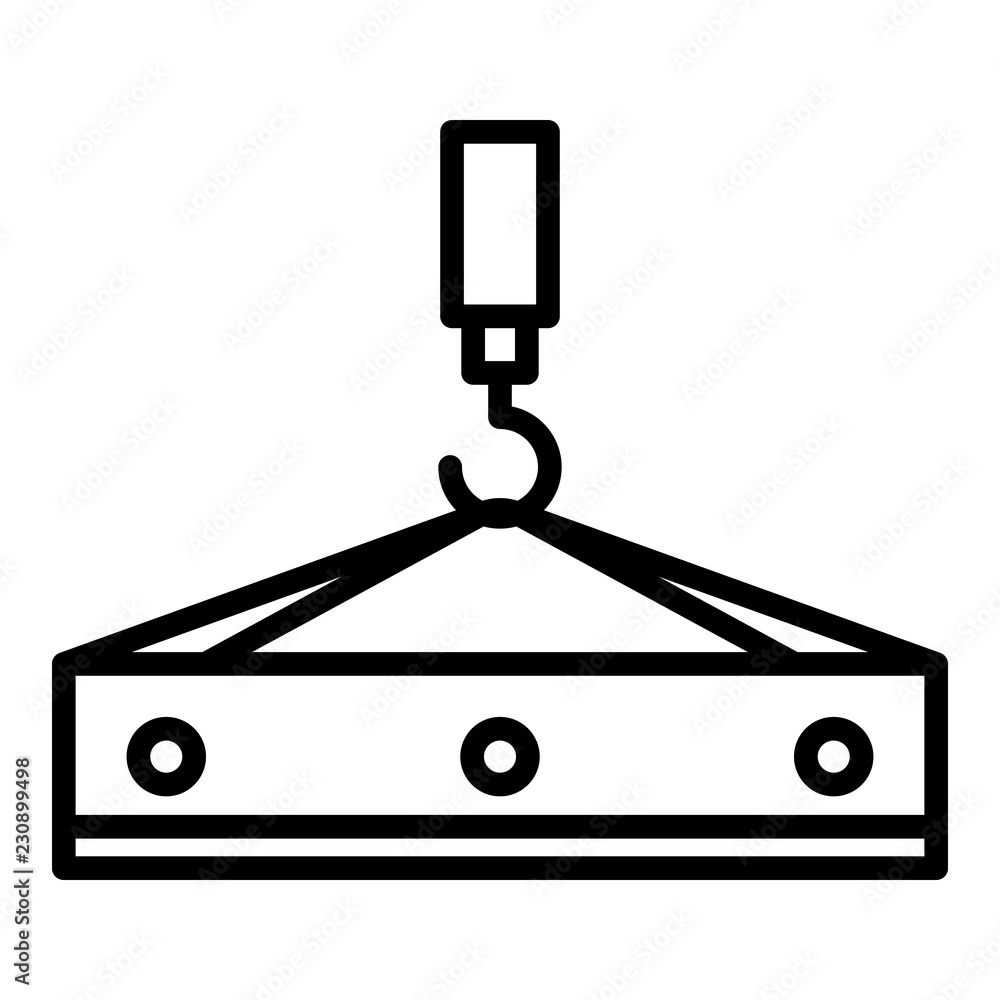 Crane hook platform icon. Outline illustration of crane hook platform ...