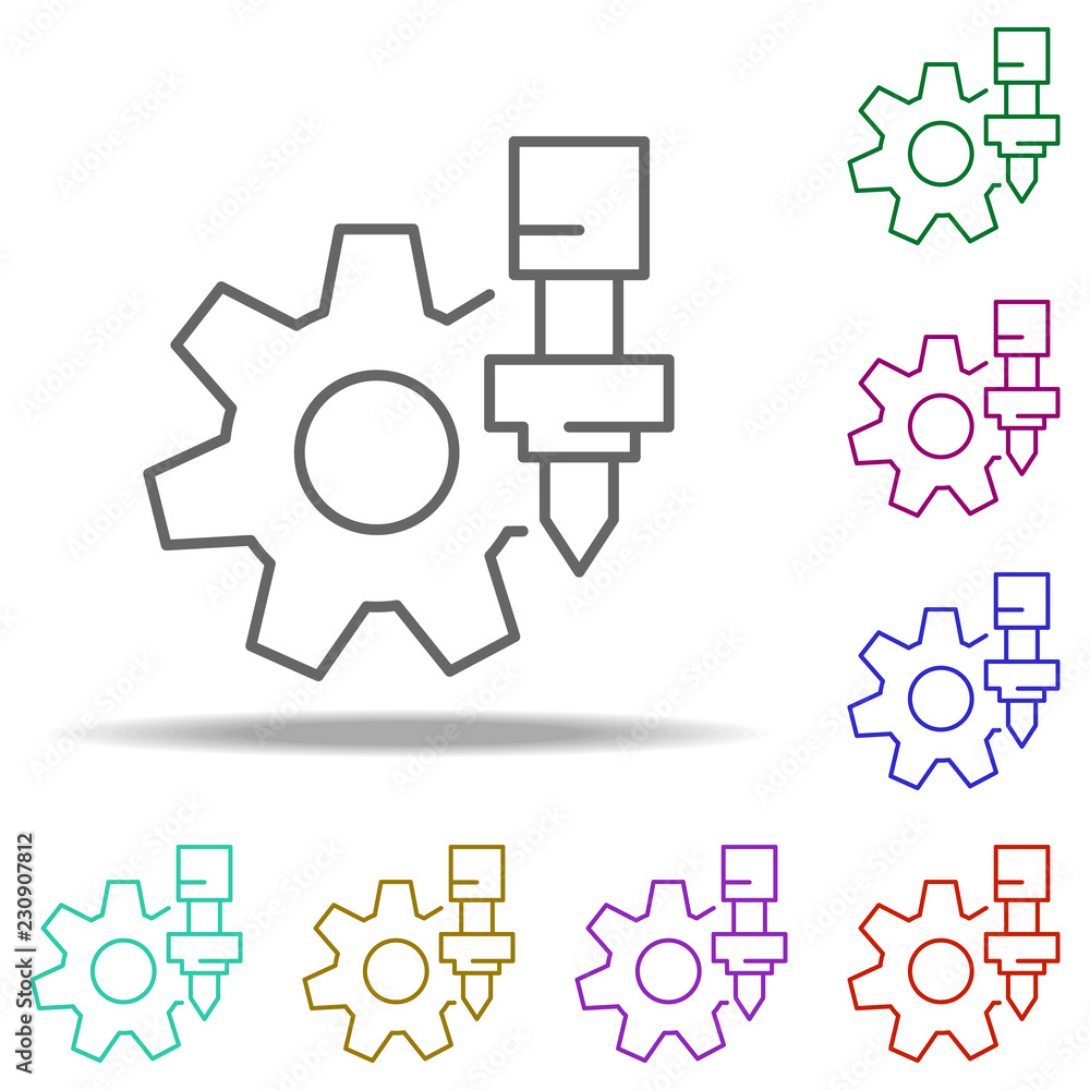 Milling icon. Elements of Laser in multi color style icons. Simple icon ...