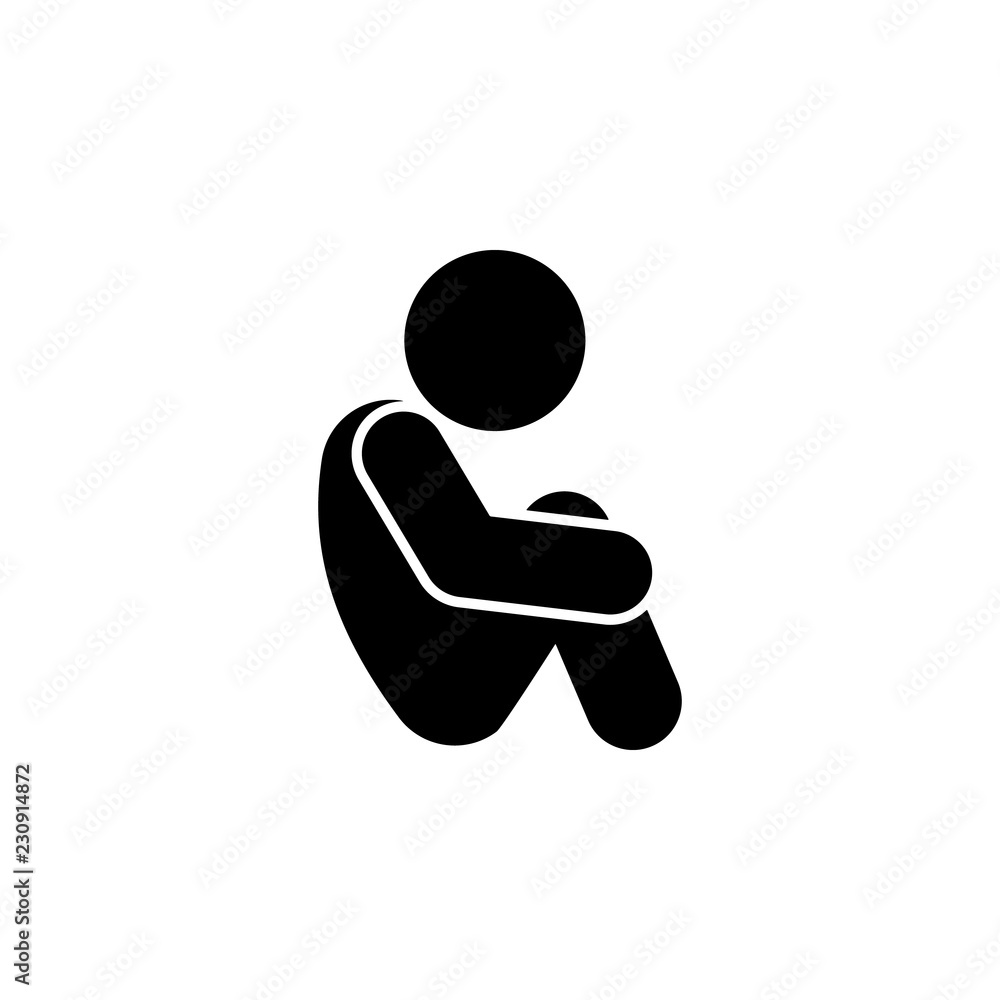 sitting, child, sad icon. Element of child icon for mobile concept and ...