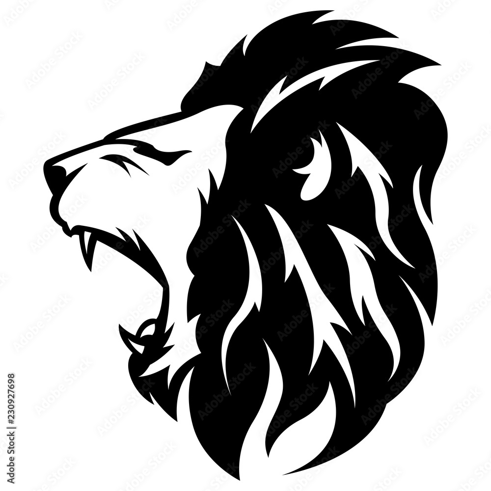 Lion Side View Roaring Vector