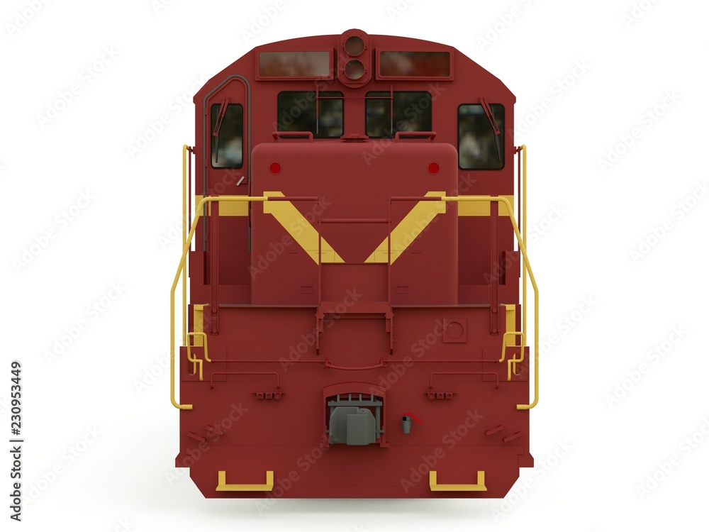Modern diesel railway locomotive with great power and strength for ...
