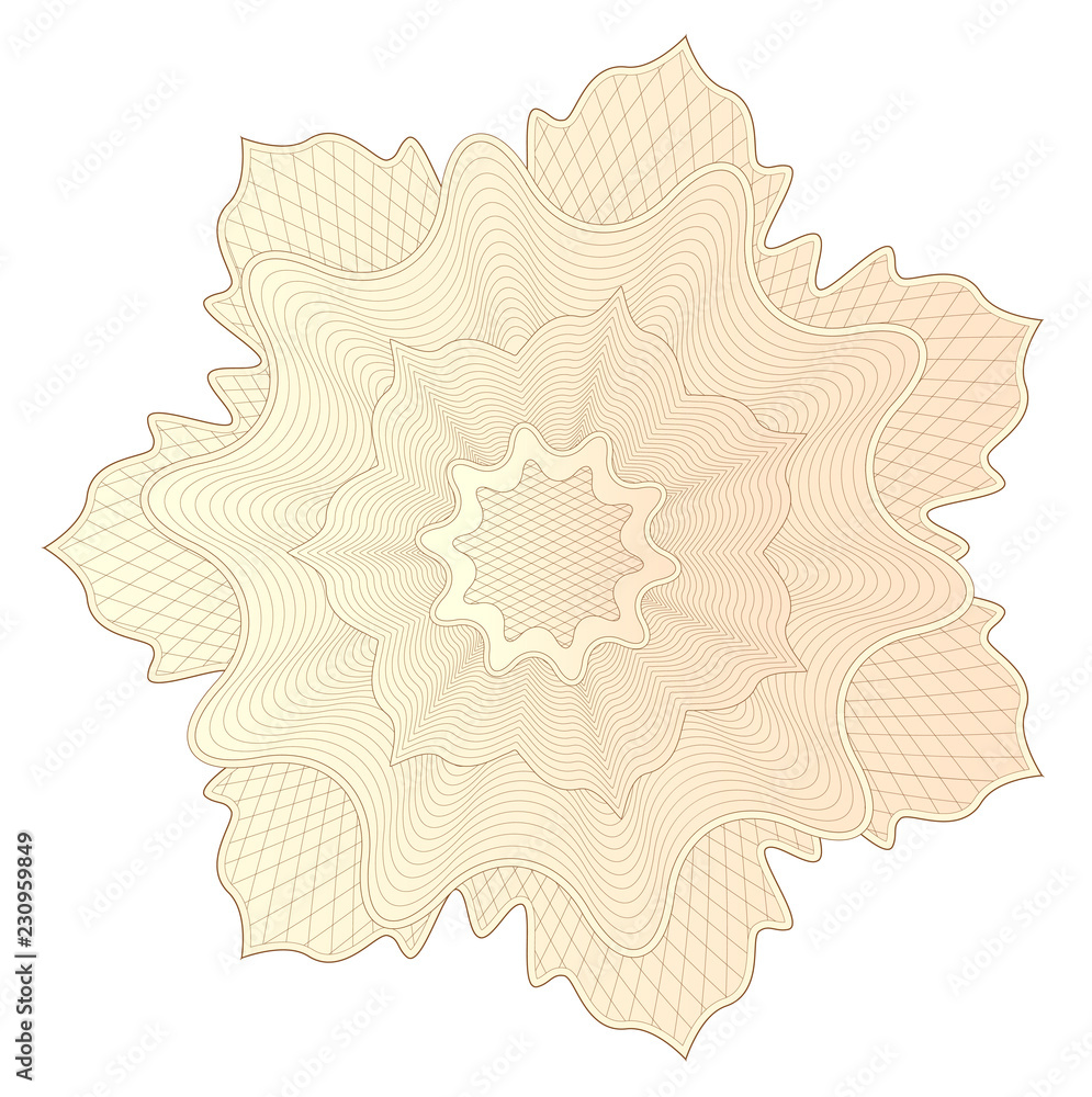Guilloche pattern, watermark, rosette (line elements) for money design ...