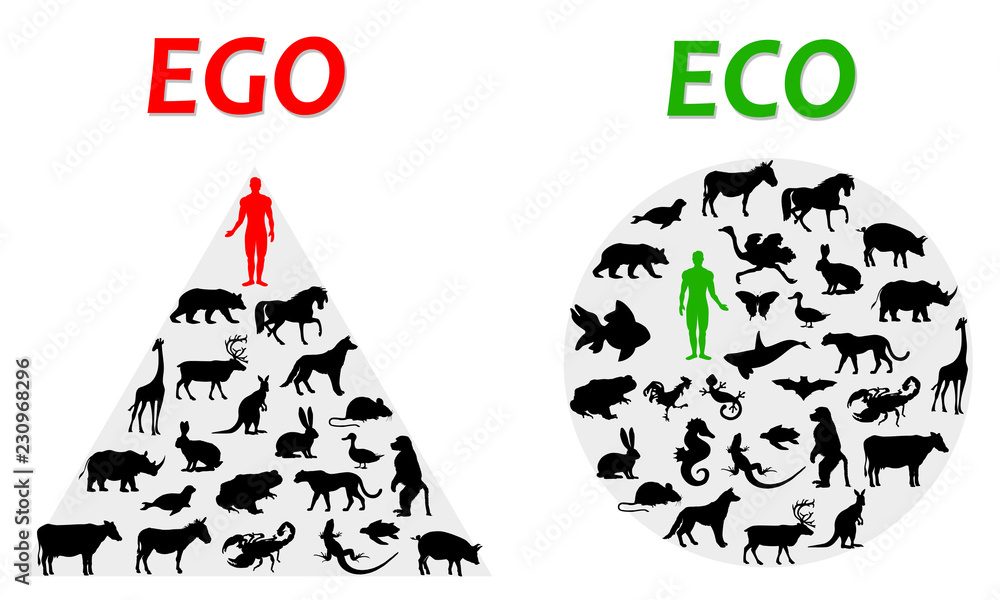 ego and eco Stock Illustration | Adobe Stock