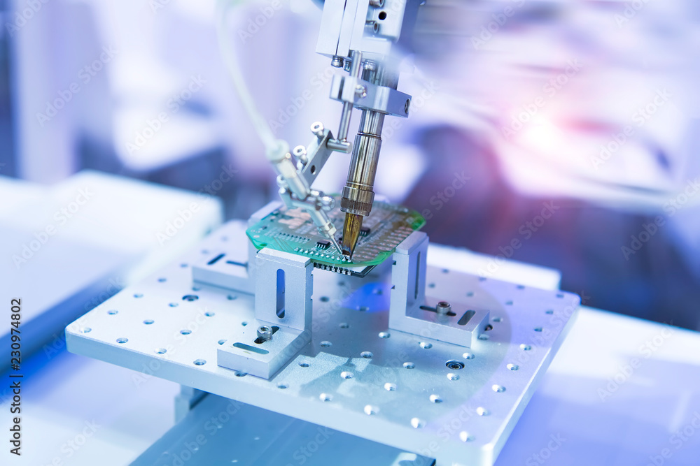 Soldering Iron Tips Of Robotic System For Automatic Point Soldering For Printed And Assembly