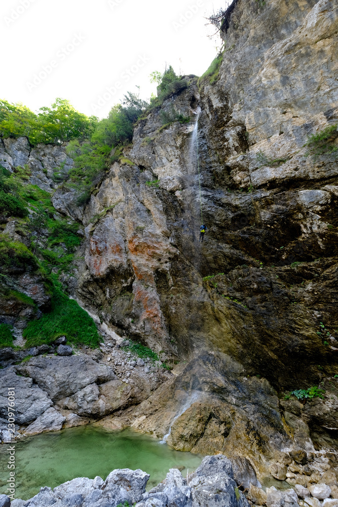 Fratarica Parabola waterfall in Slovenia Stock Photo | Adobe Stock