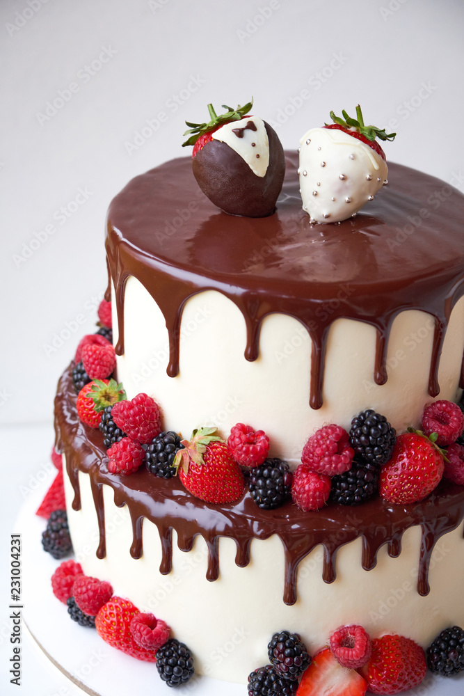 Chocolate Raspberry Wedding Cake