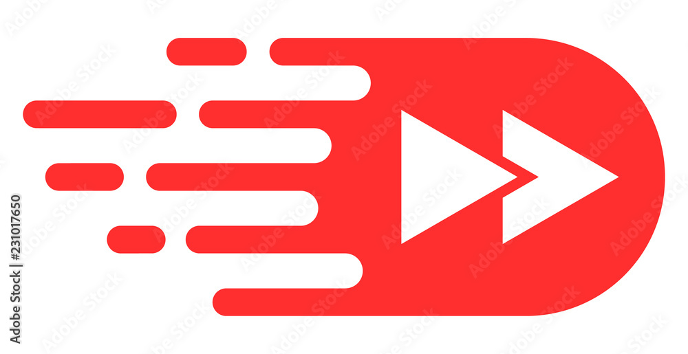Rewind forward icon with fast motion effect. Vector illustration ...