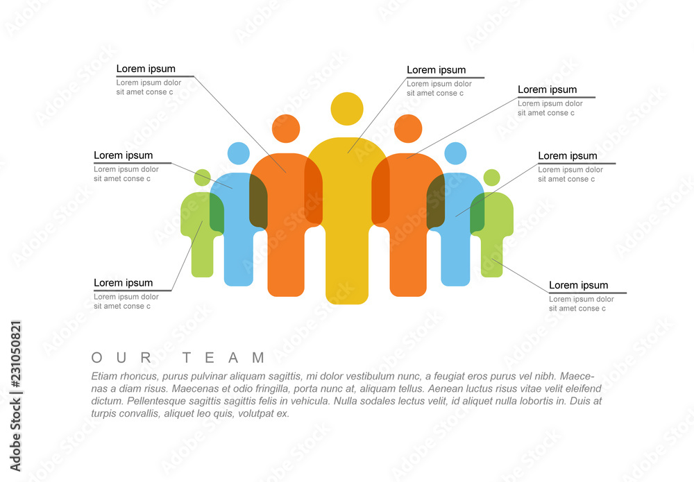 Colorful Team Infographic Layout Stock Template | Adobe Stock