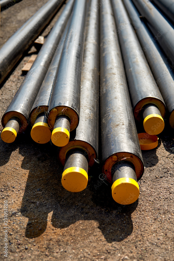 Storage of water pipes, prepared for assembly Stock Photo | Adobe Stock