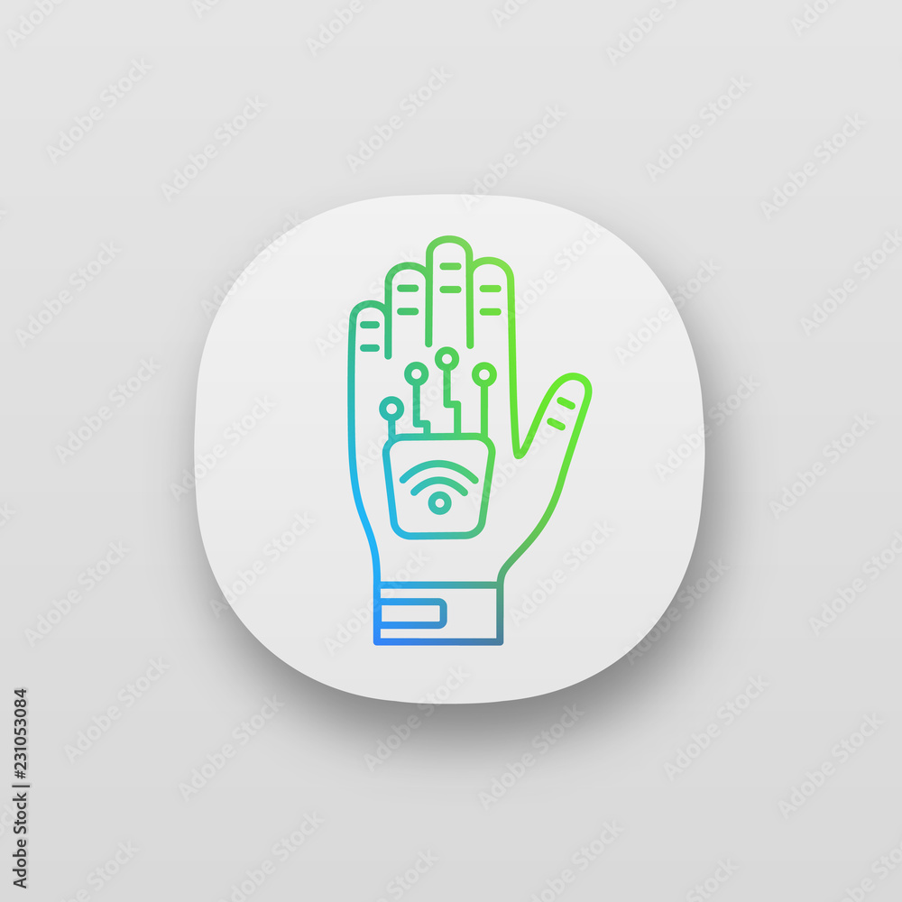 Human microchip implant in hand app icon Stock Vector | Adobe Stock