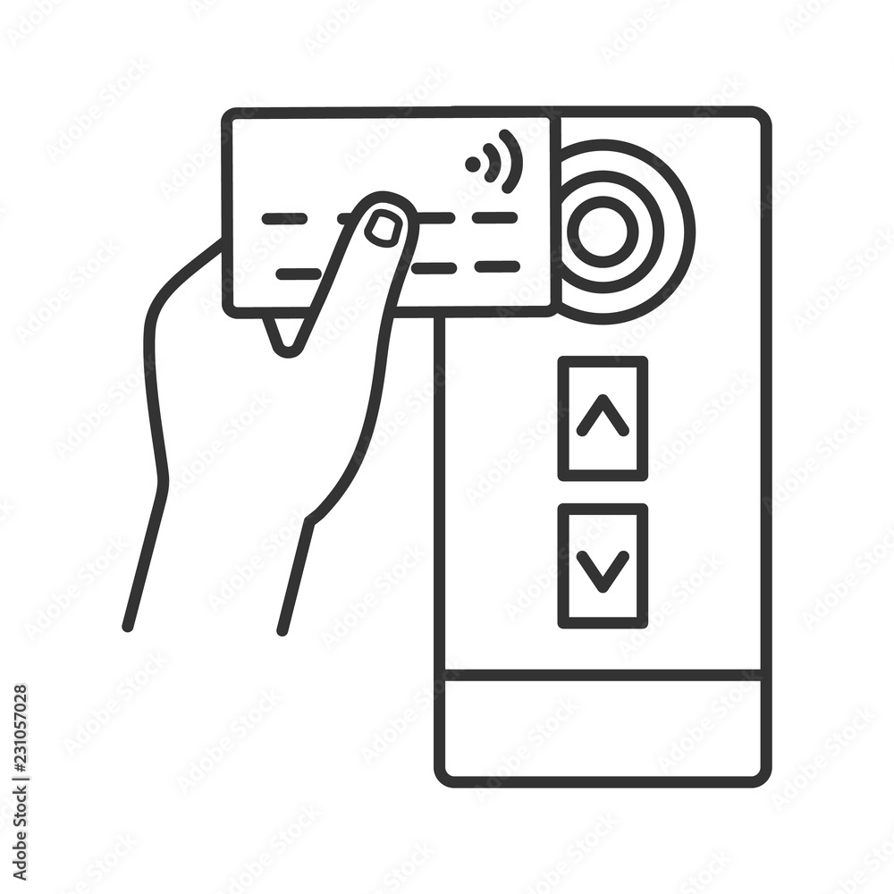 NFC credit card reader linear icon Stock Vector | Adobe Stock