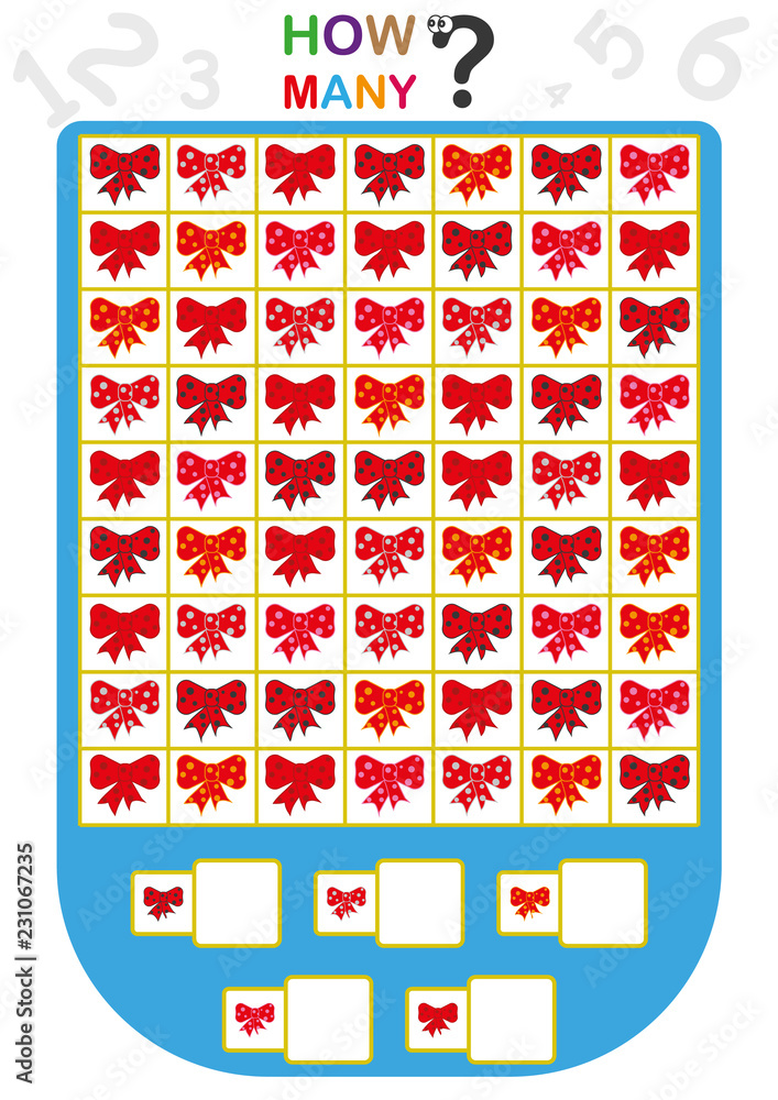 worksheet for kids, Count the number of objects, Learn the numbers, how ...