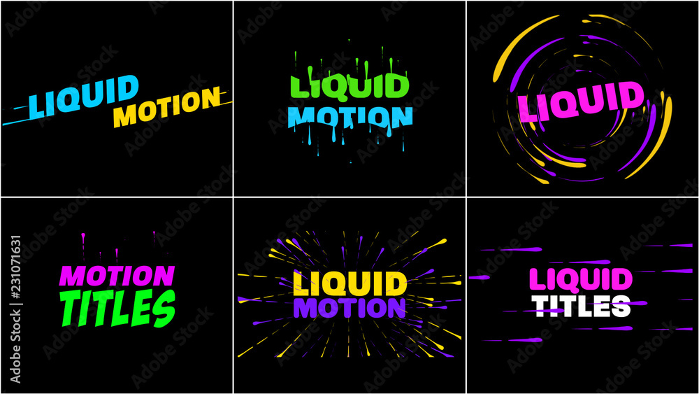 Liquid Motion Titles Stock Template | Adobe Stock