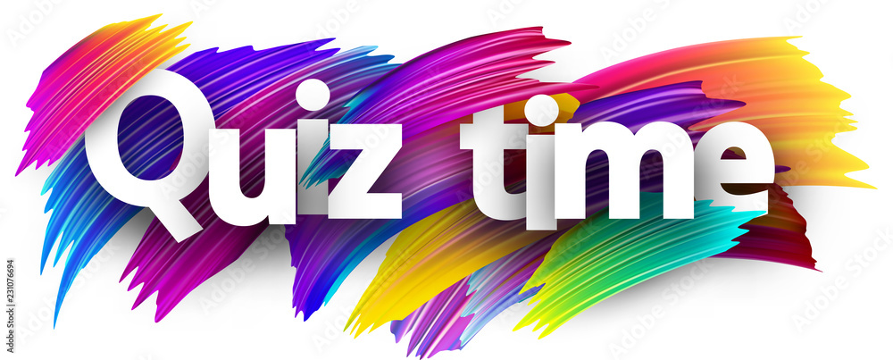 Quiz time poster with colorful brush strokes. Stock Vector | Adobe Stock