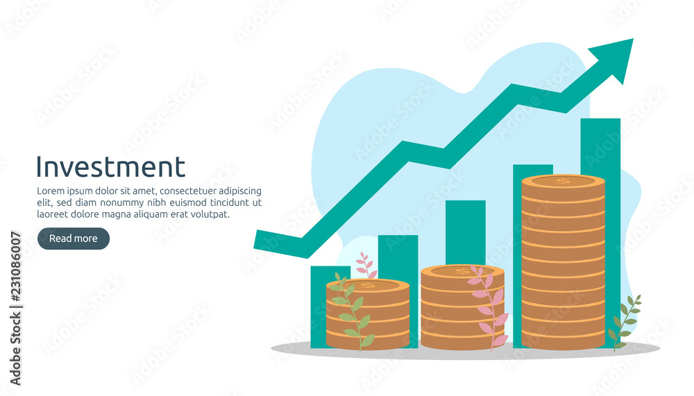 Business investment concept. dollar pile coin, tiny people, money ...