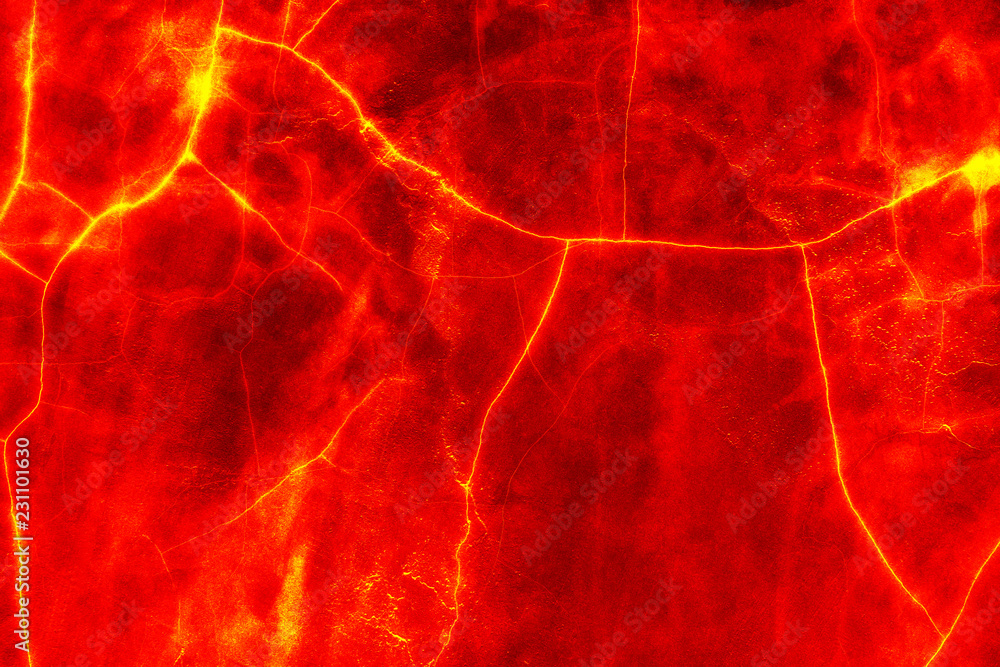 heat red cracked ground texture after eruption volcano Stock ...