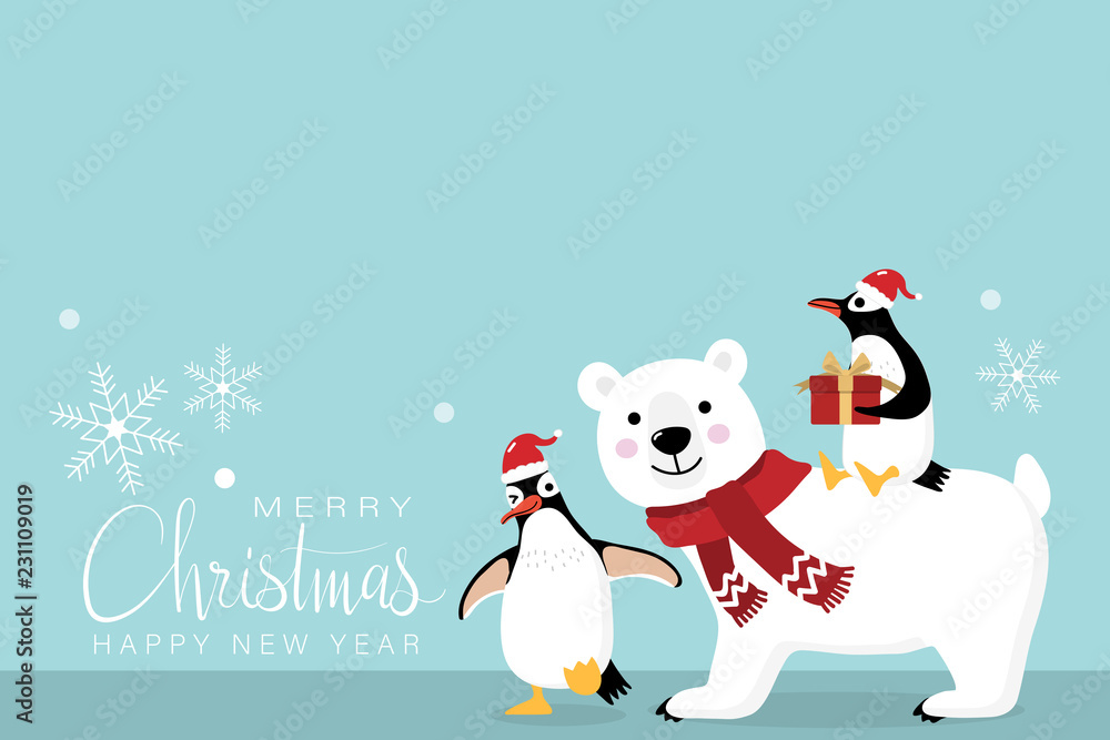 Christmas Polar Bear Cartoon