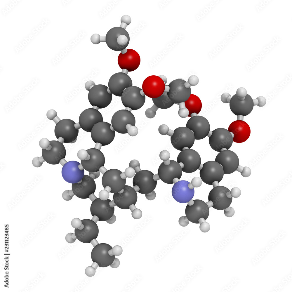 Emetine molecule. Has emetic (induces vomiting) and anti-protozoal ...