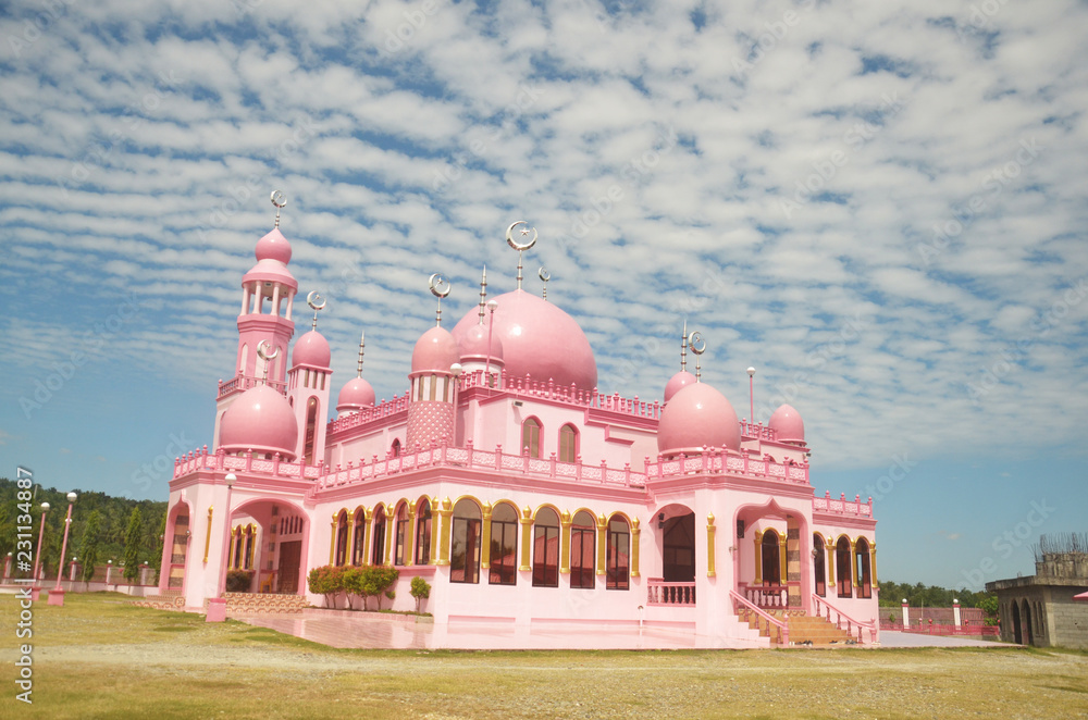 Pink mosque in the Philippines photo Stock Photo | Adobe Stock