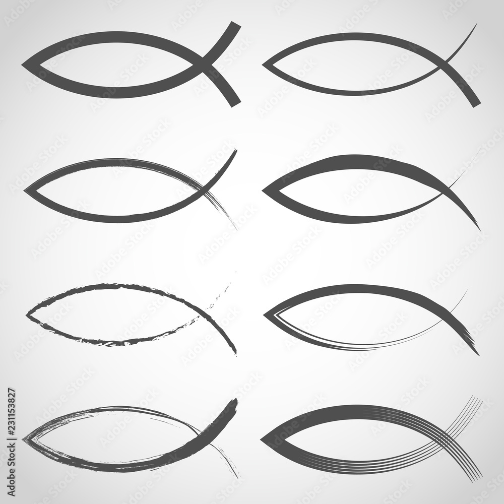 Christian fish symbol. Vector illustration Stock Vector | Adobe Stock