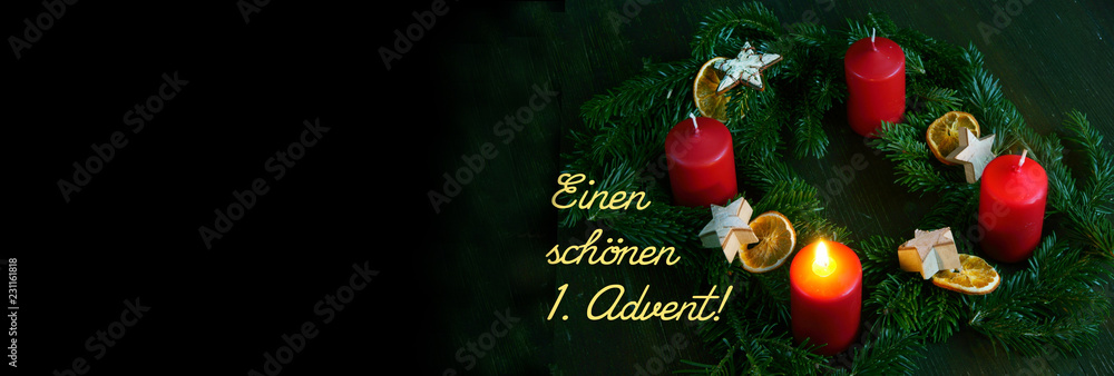 Advent, 1. Advent, Adventskranz, Kerzen, Einen schönen 1. Advent ...