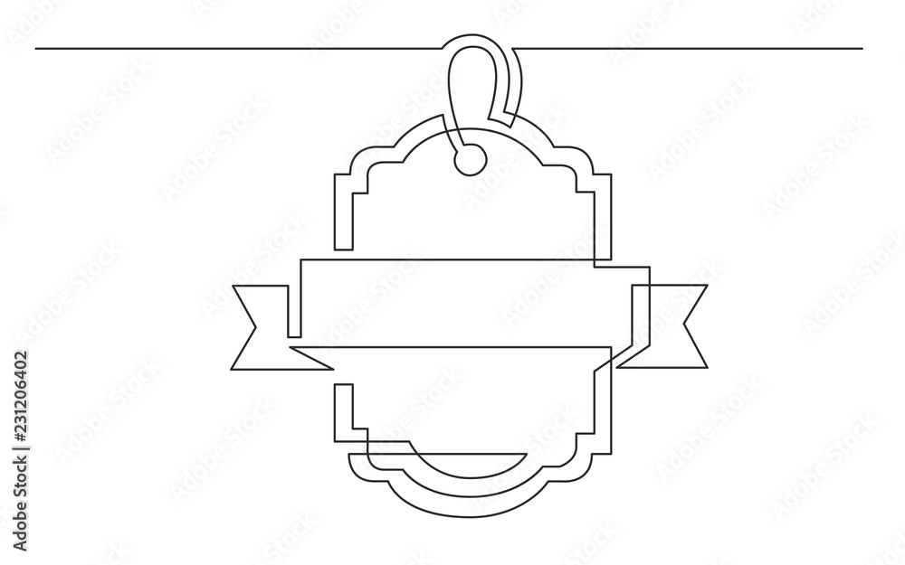 continuous line drawing of tag label design Stock Vector | Adobe Stock
