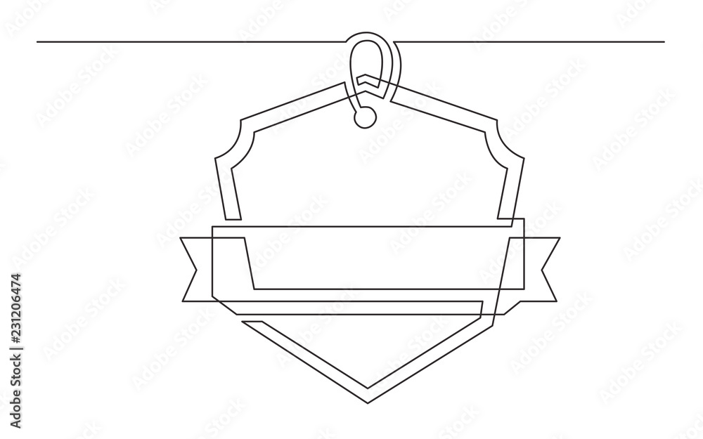 continuous line drawing of tag label design Stock Vector | Adobe Stock