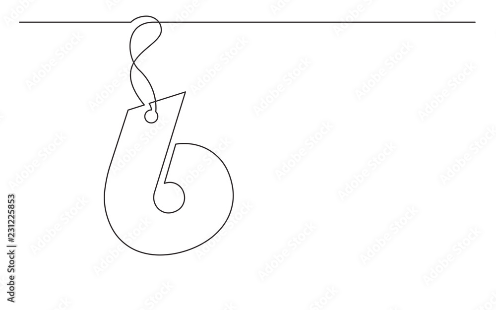 continuous line drawing of tag label number design Stock Vector | Adobe ...