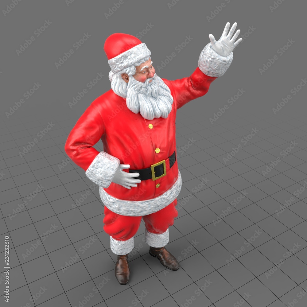 Santa Claus figure waving Stock 3D asset | Adobe Stock