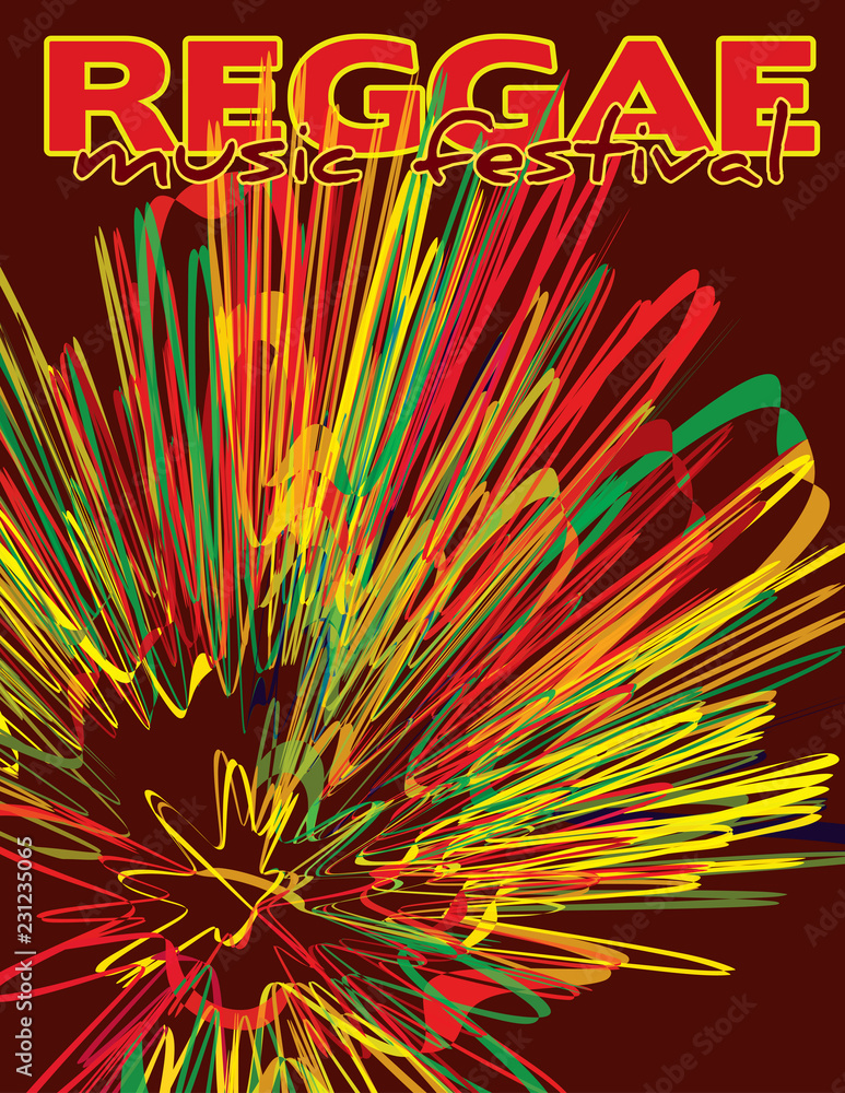 Reggae template for music festival. Vector graphic pattern Stock Vector ...