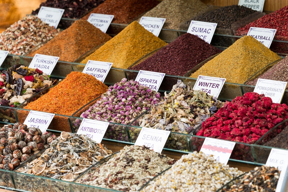 Turkish spice store. Winter tea, senna tea, antibiotic tea, jasmin tea ...