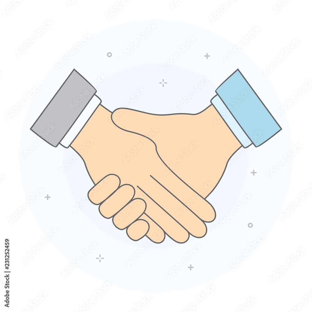 Concept of business partnership. Two hands handshake as symbol of ...