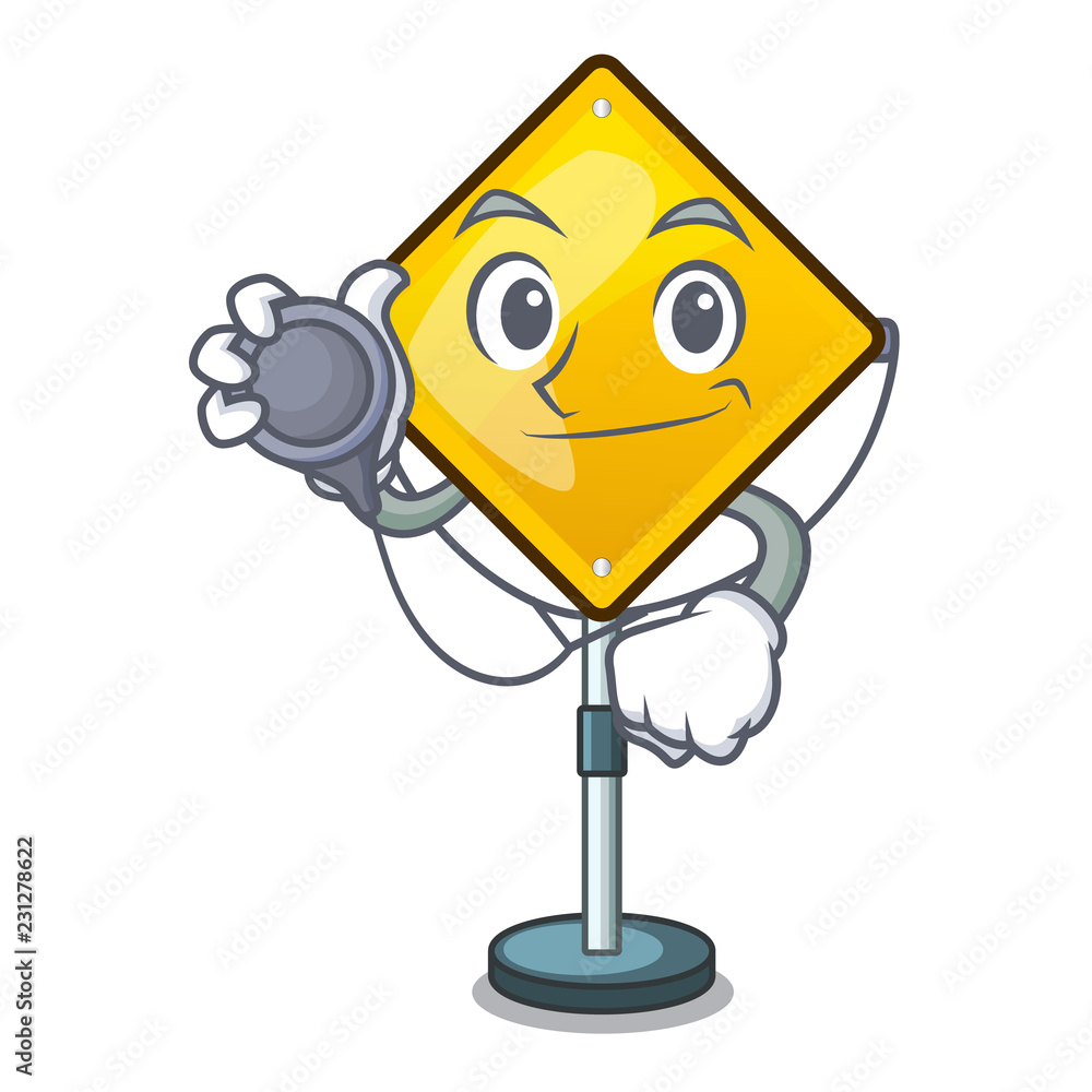 Doctor harm warning sign shaped on cartoon Stock Vector | Adobe Stock