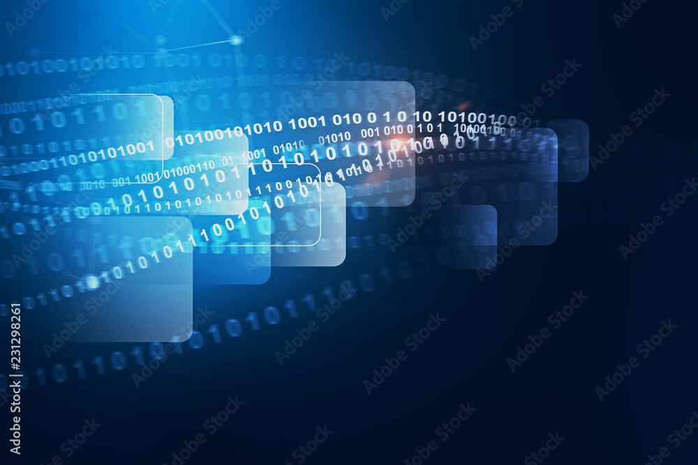 Dark blue and white lines of code interface Stock Illustration | Adobe ...